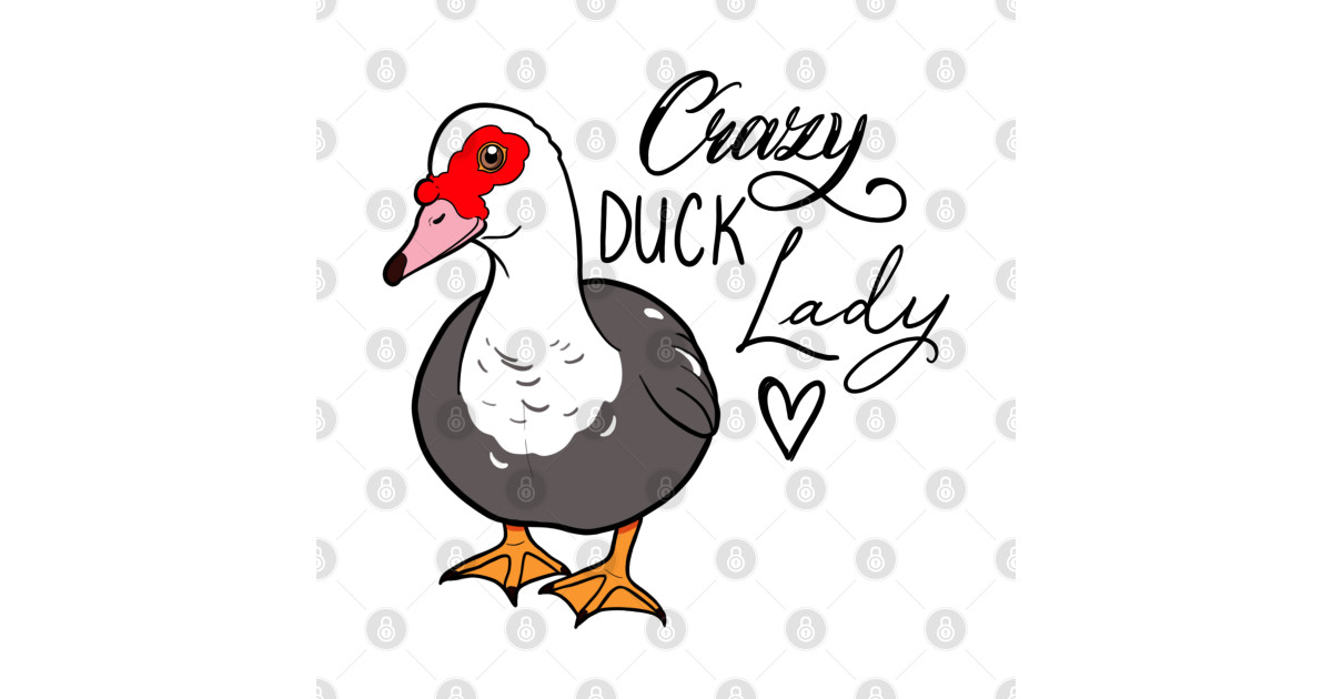 Crazy duck lady female Muscovy grey - Duck - T-Shirt | TeePublic