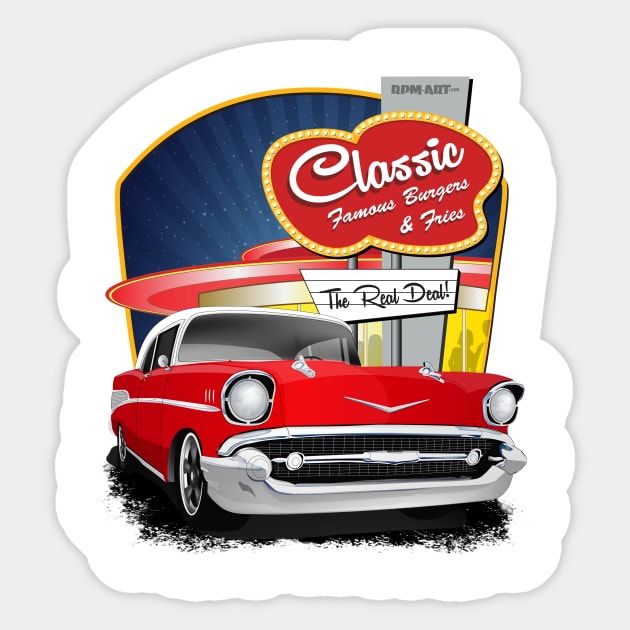 1957 Red and White Drive In Chevy Bel Air - 57 Belair 1957 Belair 57 ...