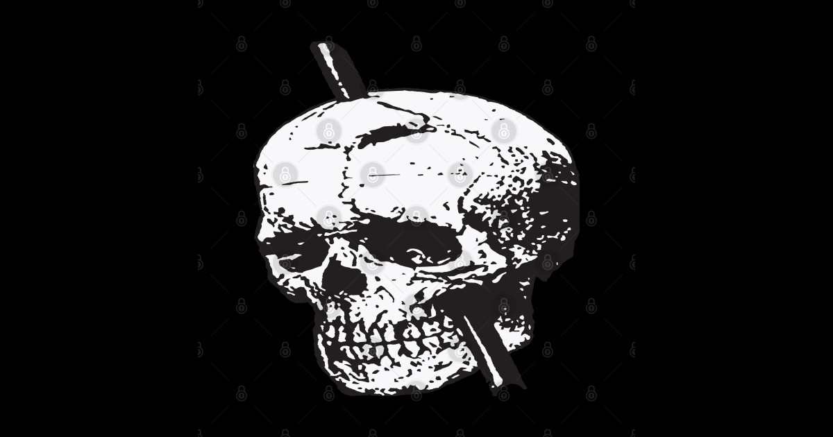 Black and White Skull of Phineas Gage With Tamping Iron Vector ...