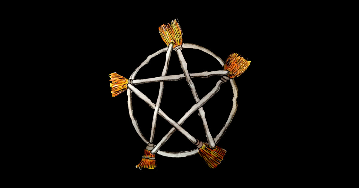 Broom pentacle - Wiccan - Magnet | TeePublic