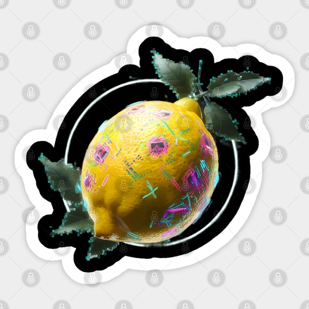 Cool neon lemon for lemon lovers - Vaporwave Lemon - Sticker | TeePublic