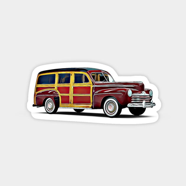 Woody Wagon Cartoon - Car - Sticker | TeePublic