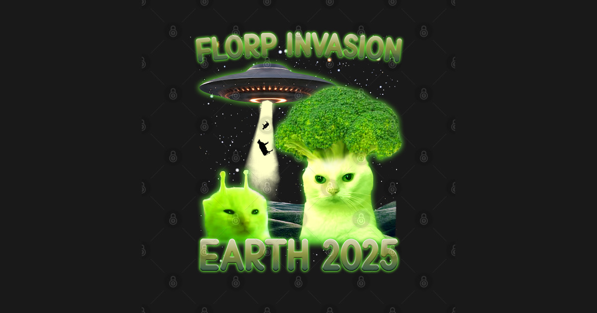 Florp Invasion Funny Cat Brainrot Dank Meme - Cat Memes - T-Shirt ...