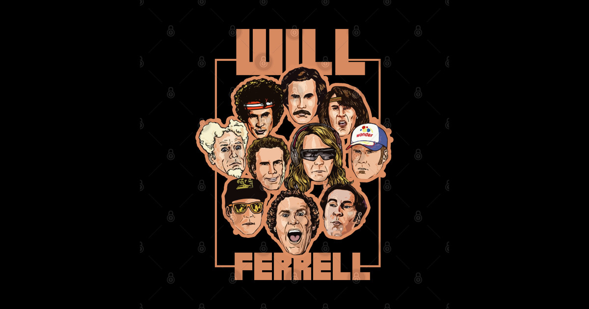 will ferrell many face - Will Ferrell - Sticker | TeePublic