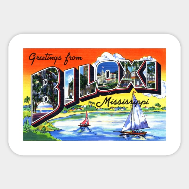 Greetings from Biloxi, Mississippi - Vintage Large Letter Postcard ...