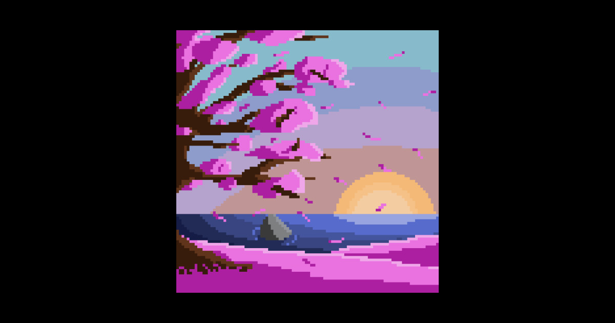 Pixel Sakura - Sakura Flower - Sticker | TeePublic