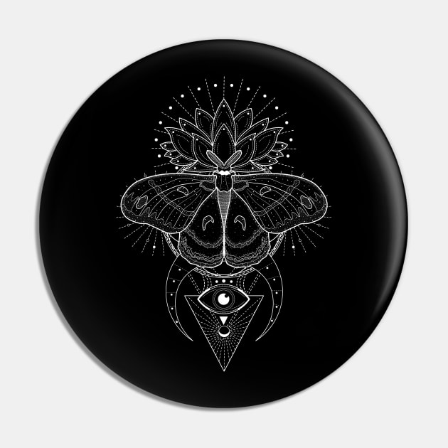 Cecropia Moth | Sacred Geometry - Cecropia Moth - Pin | TeePublic