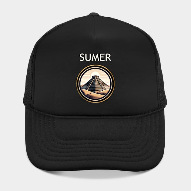 Sumer Ziggurat of Ur Ancient Sumerian History - Sumer - Hat | TeePublic