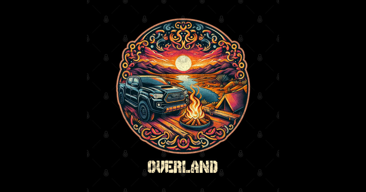 Toyota overland creekside - Overlanding - Sticker | TeePublic