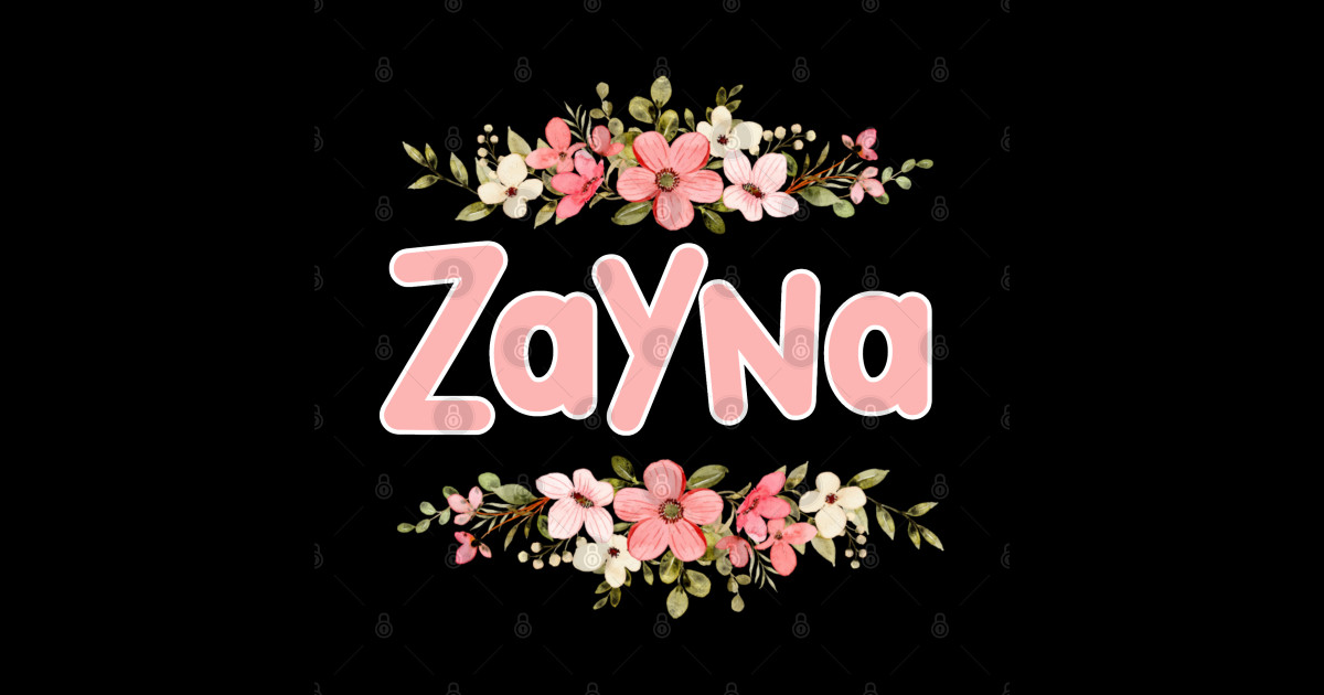Flower Border Zayna Name Label - Flower Border Zayna Name Label ...