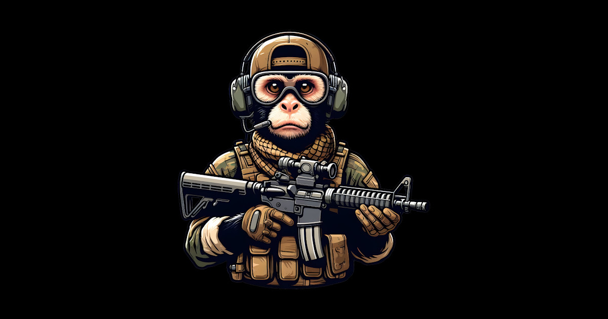 Tactical Monkey - Monkey - Sticker | TeePublic