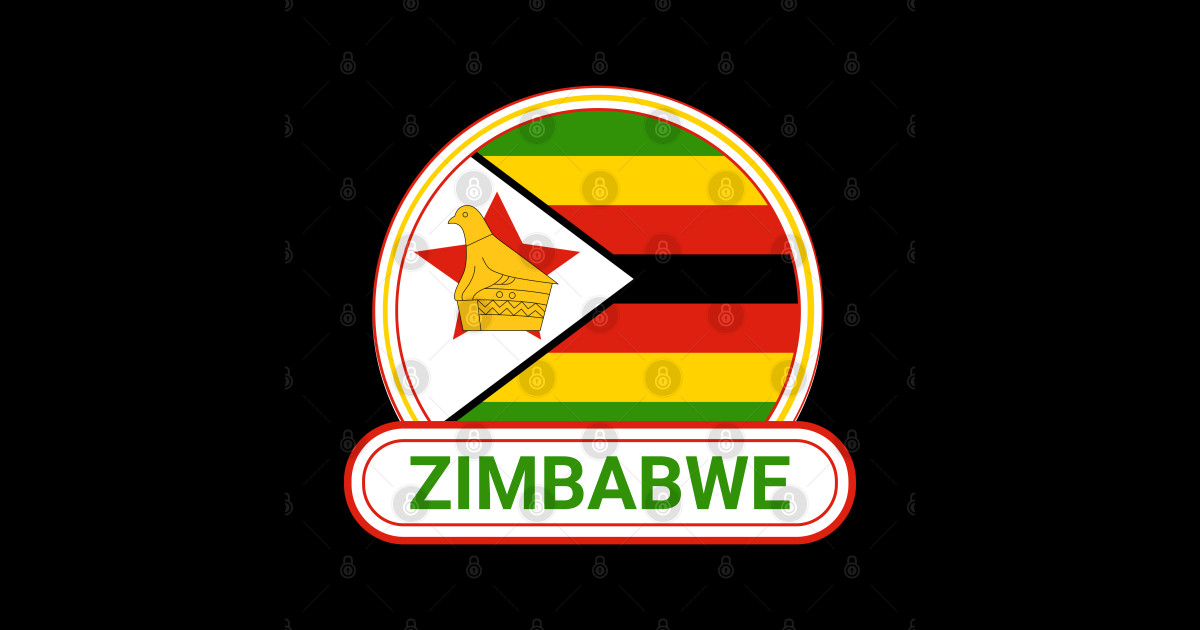 Zimbabwe Country Badge - Zimbabwe Flag - Zimbabwe - Sticker | TeePublic