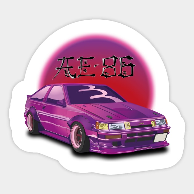 Toyota AE-86 Hachiroku - Toyota Ae86 - Sticker | TeePublic