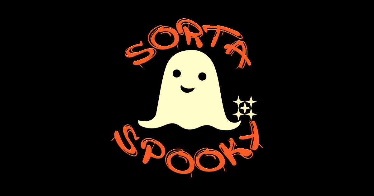Sorta Spooky Adorable Ghost - Spooky - Sticker | TeePublic