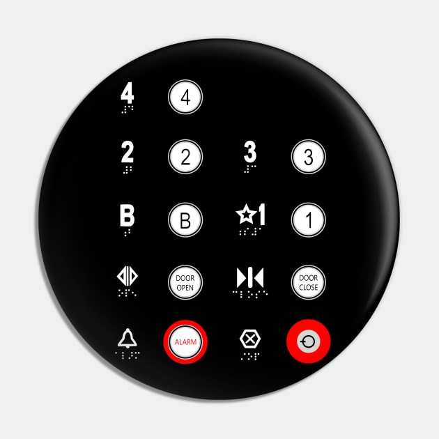 Elevator Funny Elevator Buttons - Elevator - Pin | TeePublic