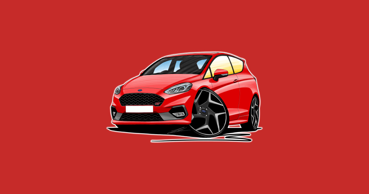 Ford Fiesta ST (Mk8) Caricature Car Art - Fiesta St - T-Shirt | TeePublic