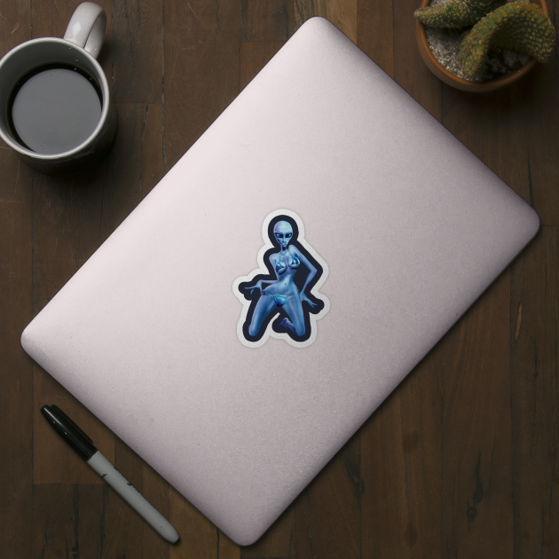 Alien Bikini Girl - Alien - Sticker | TeePublic