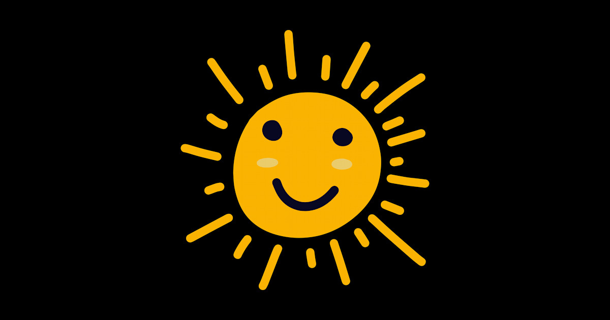 Sun Cute Smiley Face - Sun - Sticker | TeePublic
