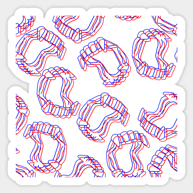 Retro 3D Vampire Fangs - Vampire - Sticker | TeePublic