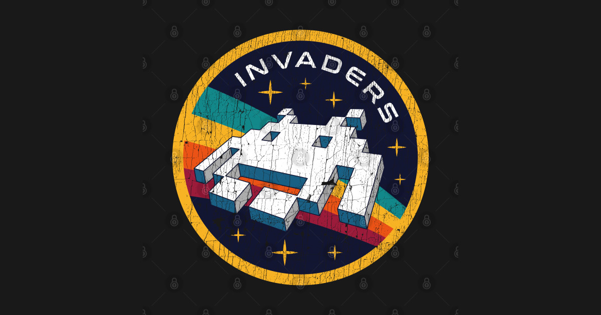 Invaders Videogame Space Patch - Space Invaders - T-Shirt | TeePublic