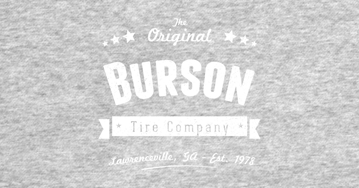 Burson Tire Company - Retro White Logo - Lawrenceville - Baseball T ...