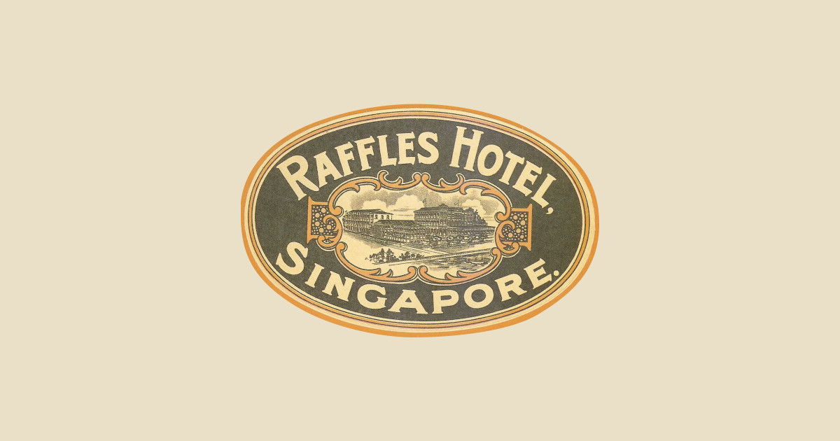 Raffles Hotel Singapore - Vintage Luggage Tag - T-Shirt | TeePublic