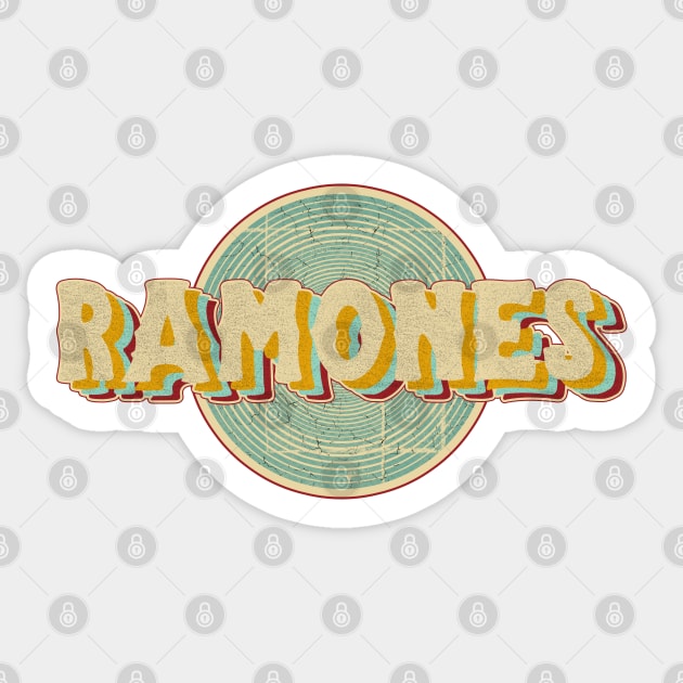 ramones font spirale vintage - Band - Sticker | TeePublic