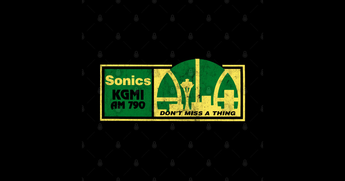 790 AM KGMI Seattle Sonics / Radio Station Logo - Radio Station ...
