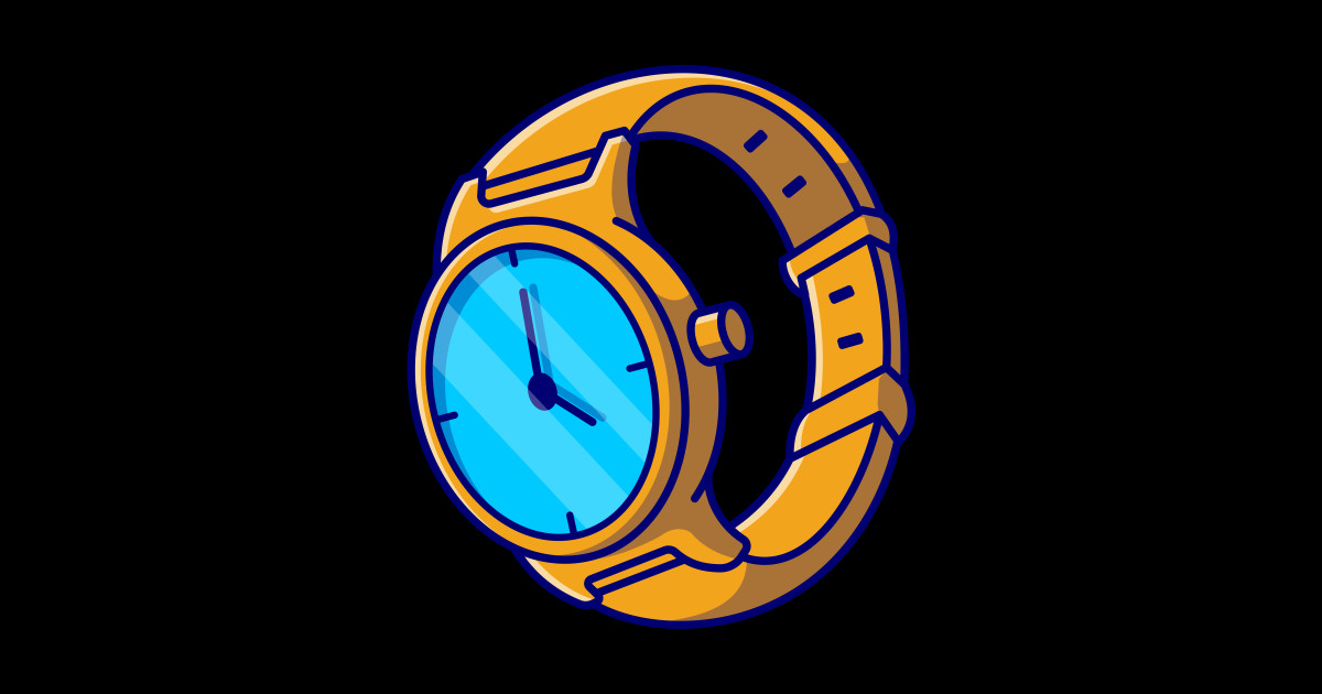 Gold watch Cartoon - Gold Watch Cartoon - Posters and Art Prints ...