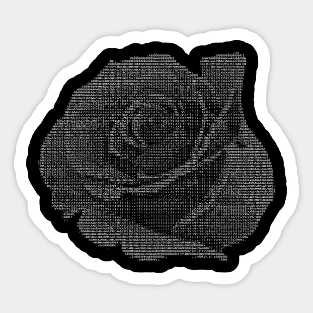 White ASCII Rose - Ascii - Sticker | TeePublic