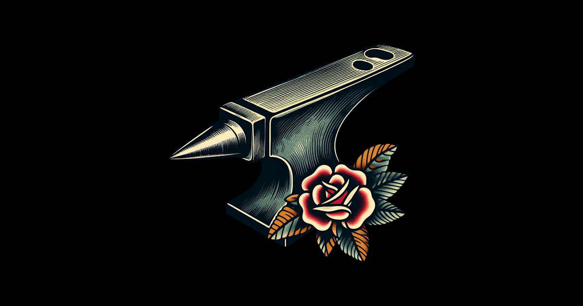 black anvil tattoo - Anvil - Sticker | TeePublic