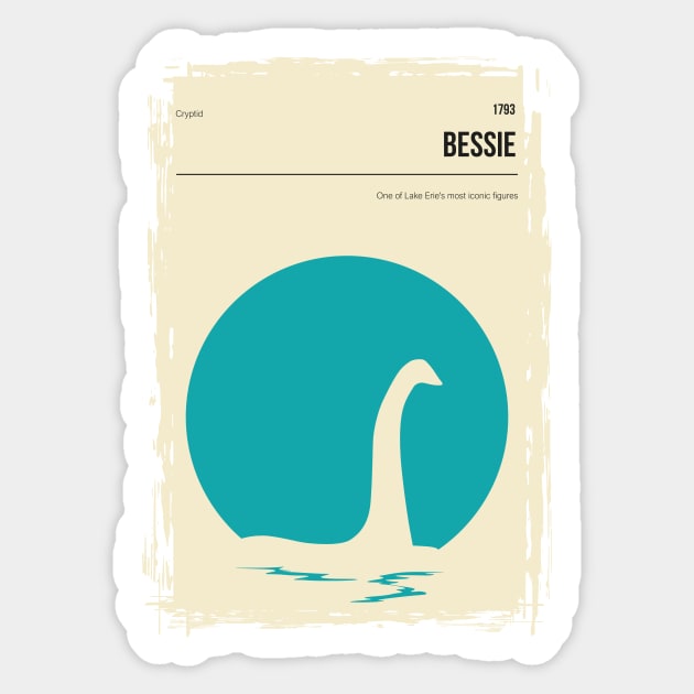 Bessie Lake Erie Vintage Cryptid Poster - Bessie - Sticker | TeePublic