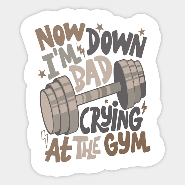 Down Bad Crying At The Gym - Down Bad Crying At The Gym - Sticker ...
