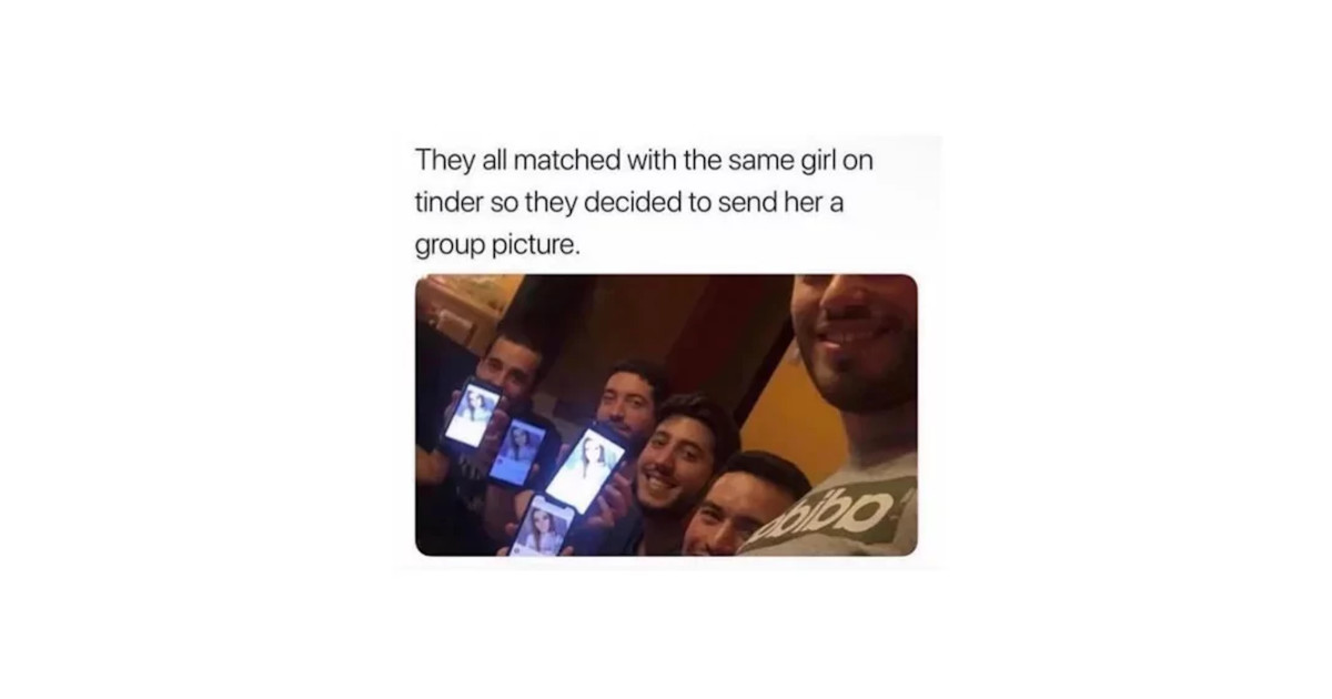Tinder Group Match Meme - Funny Dating App Design - Meme - T-Shirt ...