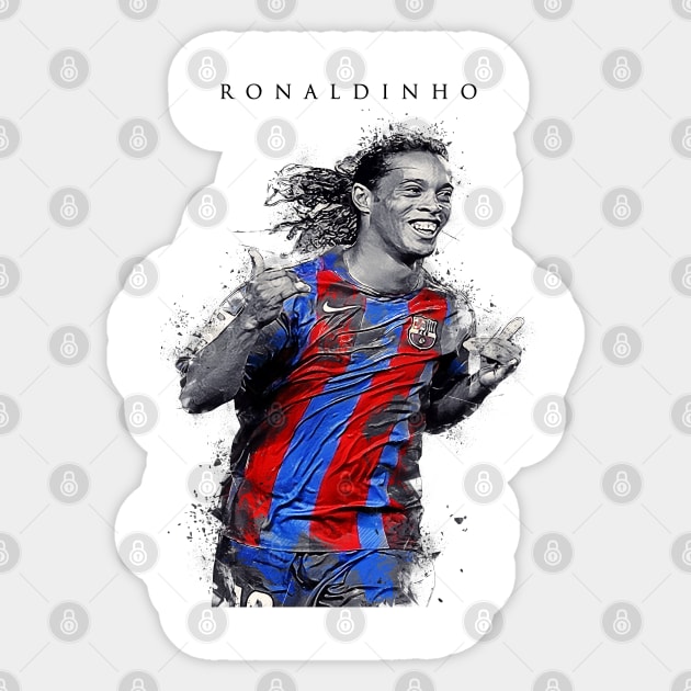 Ronaldinho in abstract art - Ronaldinho - Sticker | TeePublic