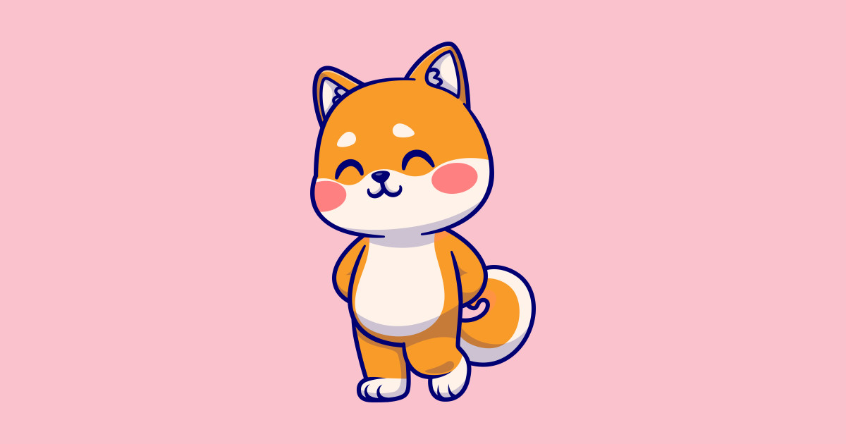 Cute Shiba Inu Dog Shy Cartoon - Cute Shiba Inu Dog Shy Cartoon - T ...