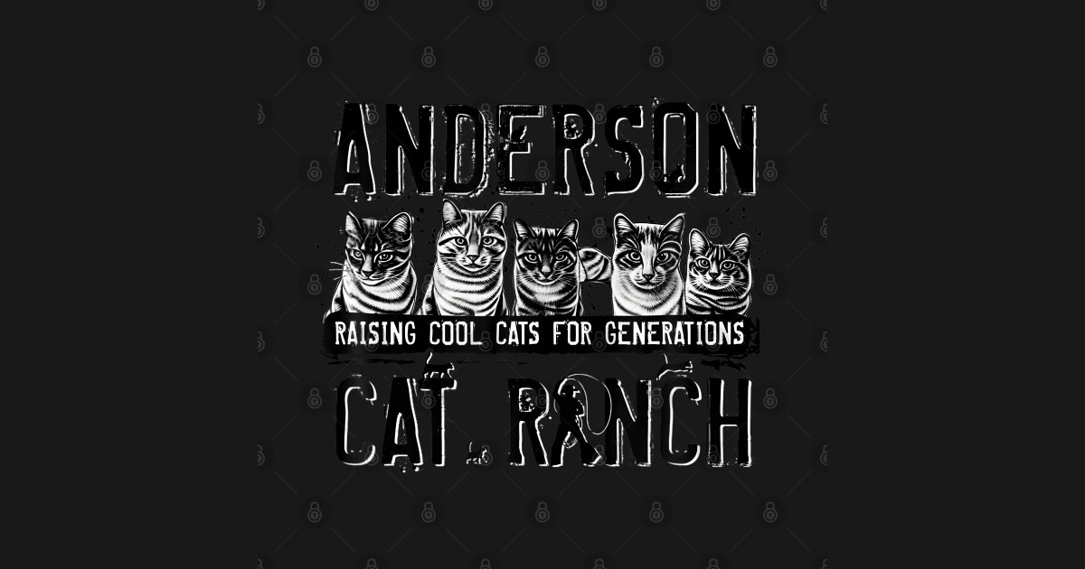 Anderson Cat Ranch Porch Cats - Custom Cat Art - T-Shirt | TeePublic