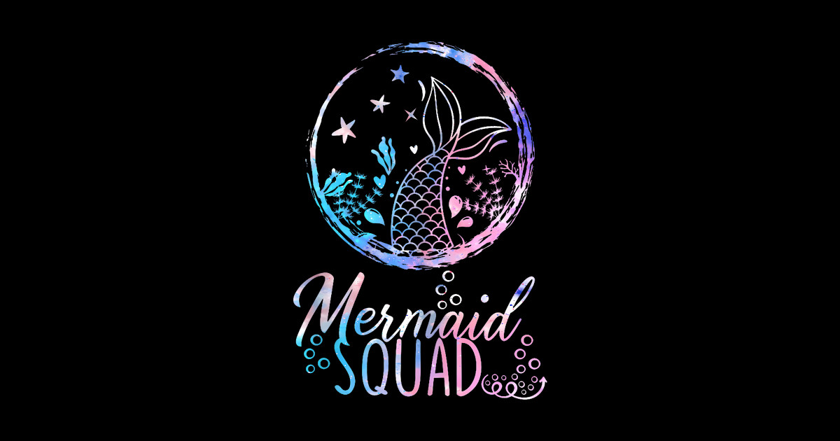 Mermaid Squad Birthday Squad For Party Matching Women Men Ki - Mermaid ...