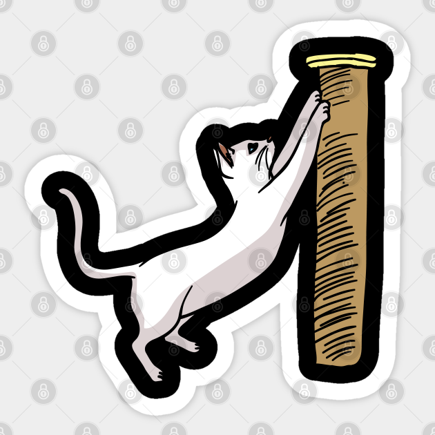 A cat scratching - Gifts - Sticker | TeePublic