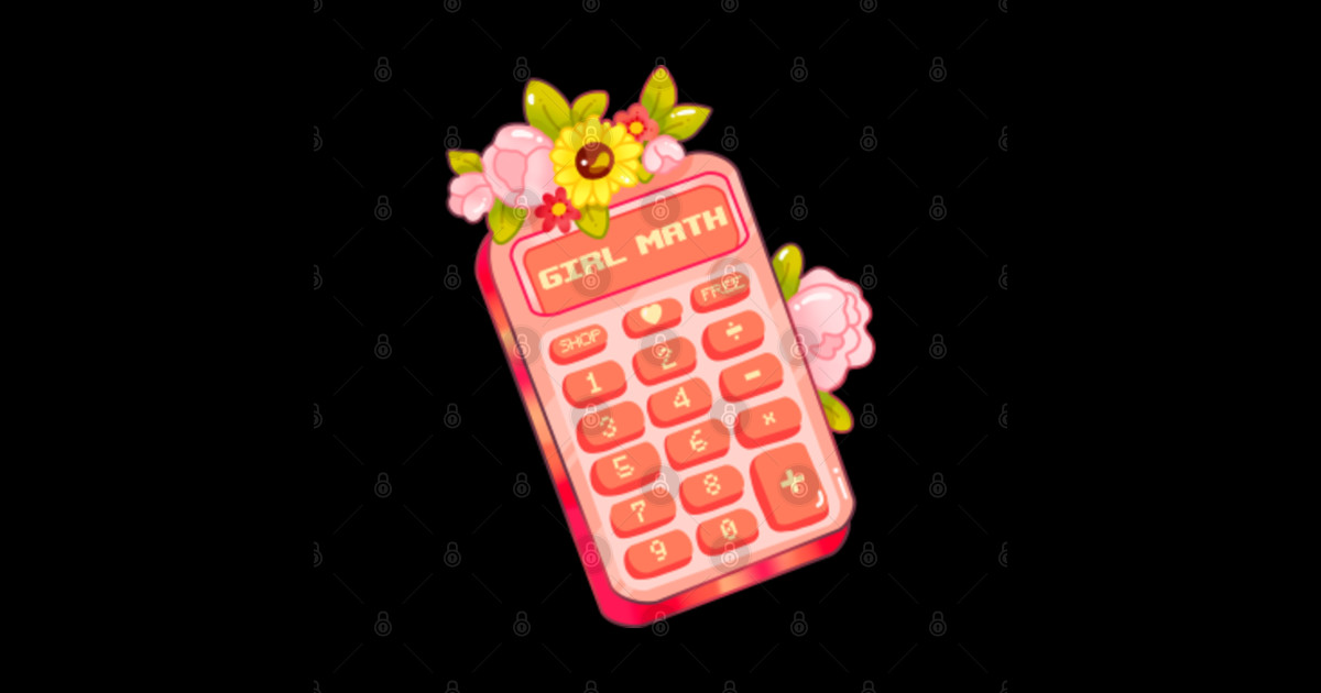 Girl Math Calculator - Girl Math - Sticker | TeePublic