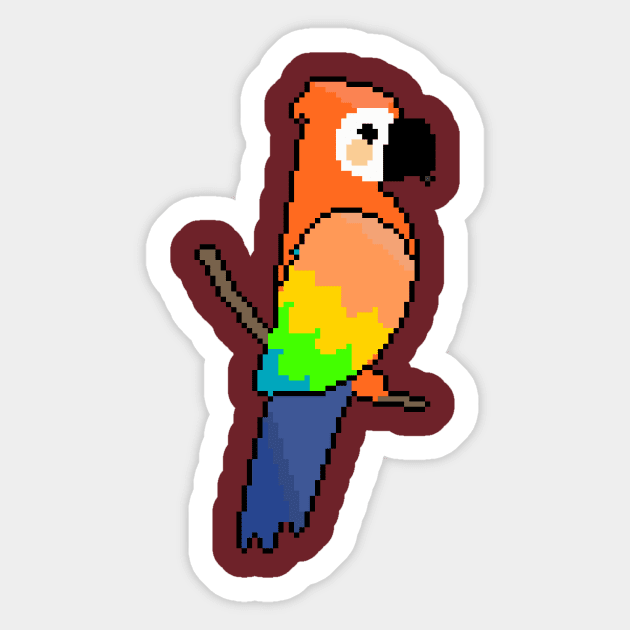 Vibrant Parrot: Pixel Art Parrot Design for Fashionable Attire - Pixel ...