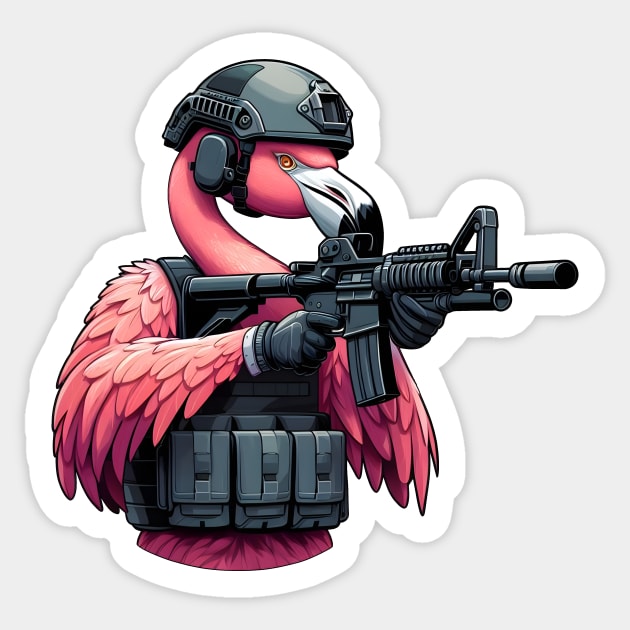 Tactical Flamingo - Flamingo - Sticker | TeePublic