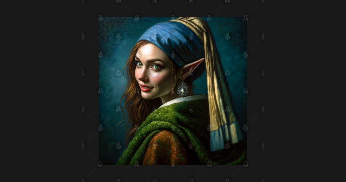 Enchanted Look: Elf Maiden - Vermeer's Pearl Reimagined - Funny Elf - T ...