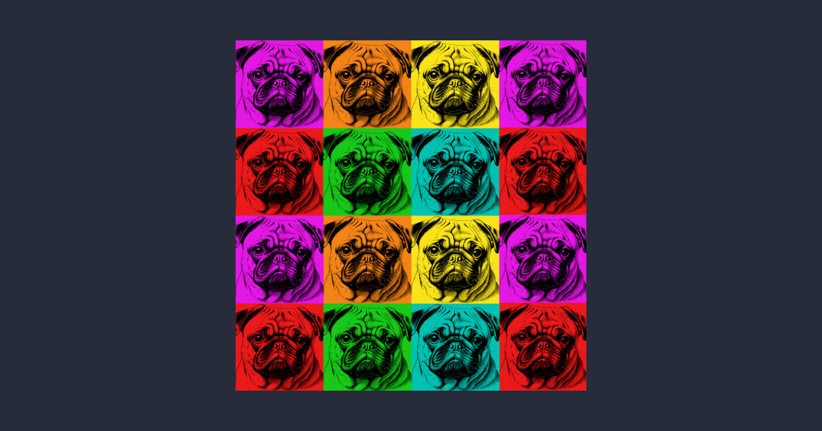 Portraits of a Pug - Pugs - T-Shirt | TeePublic