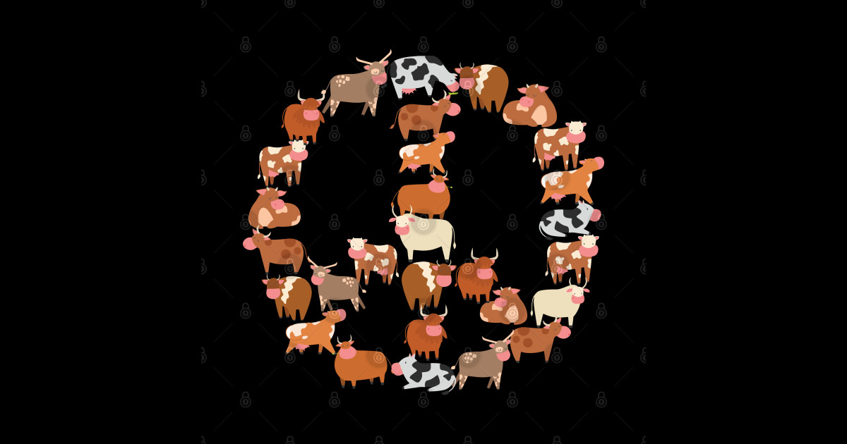 Cow Peace Sign - Peace Sign - Sticker | TeePublic