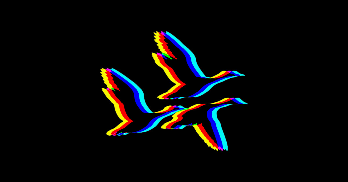 Multi-Colored Flying Geese - Geese - Sticker | TeePublic