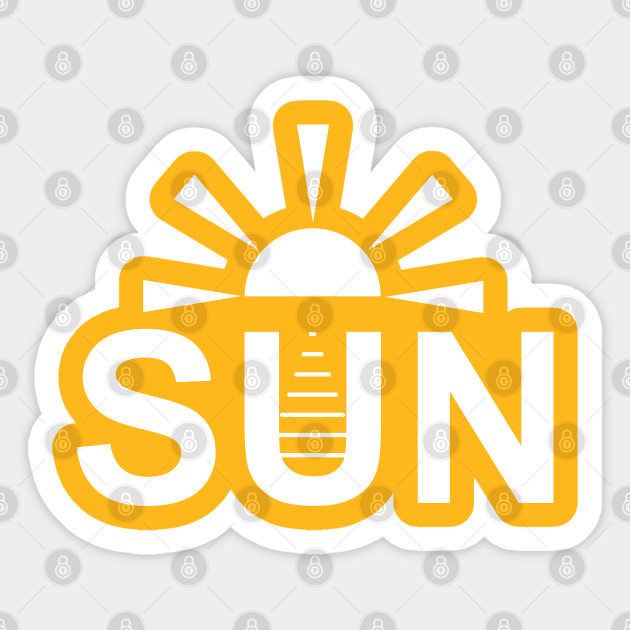 Minimal sun typography for minimalist - Sun - Sticker | TeePublic