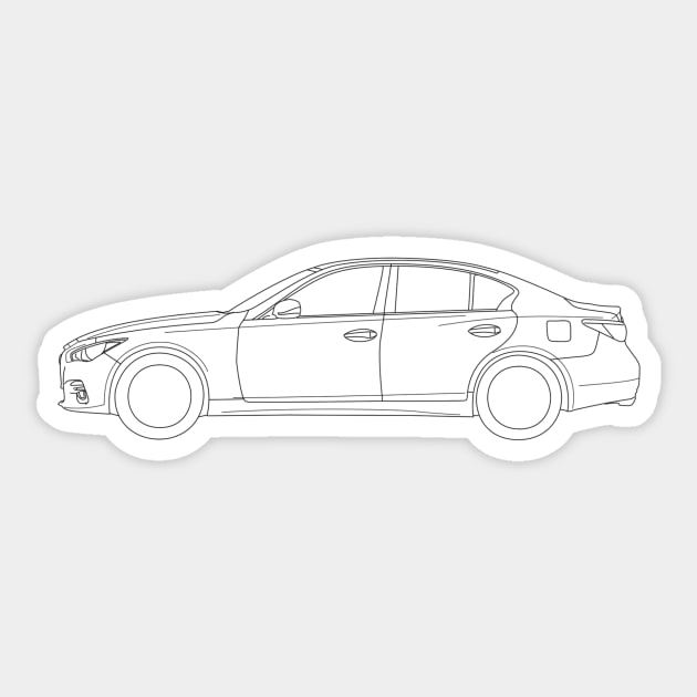 Infiniti Q50 Lineart (Side) - Infiniti Q50 - Sticker | TeePublic