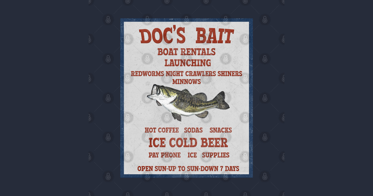 Rustic Vintage Bait Shop Store Sign - Fishing - T-Shirt | TeePublic