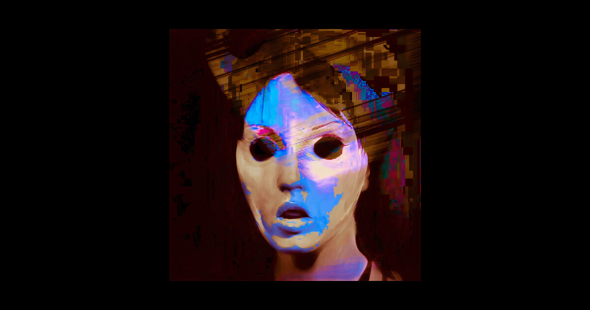 CHAOS Creepy Glitch Art Portrait - Glitchy - Sticker | TeePublic